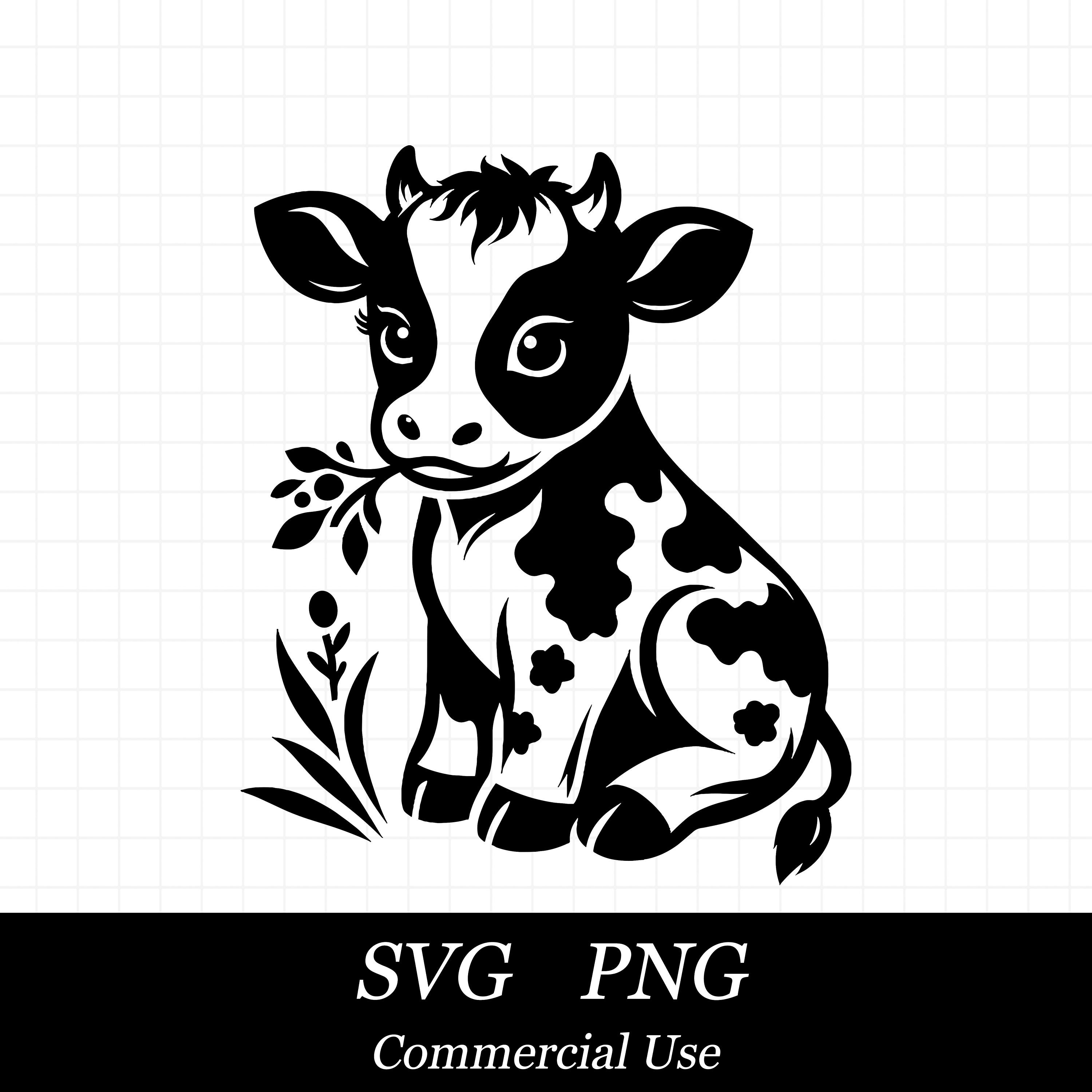 Baby Cow SVG PNG, Dairy Cow Svg, Cute Cow Svg, SVG Files for Cricut ...