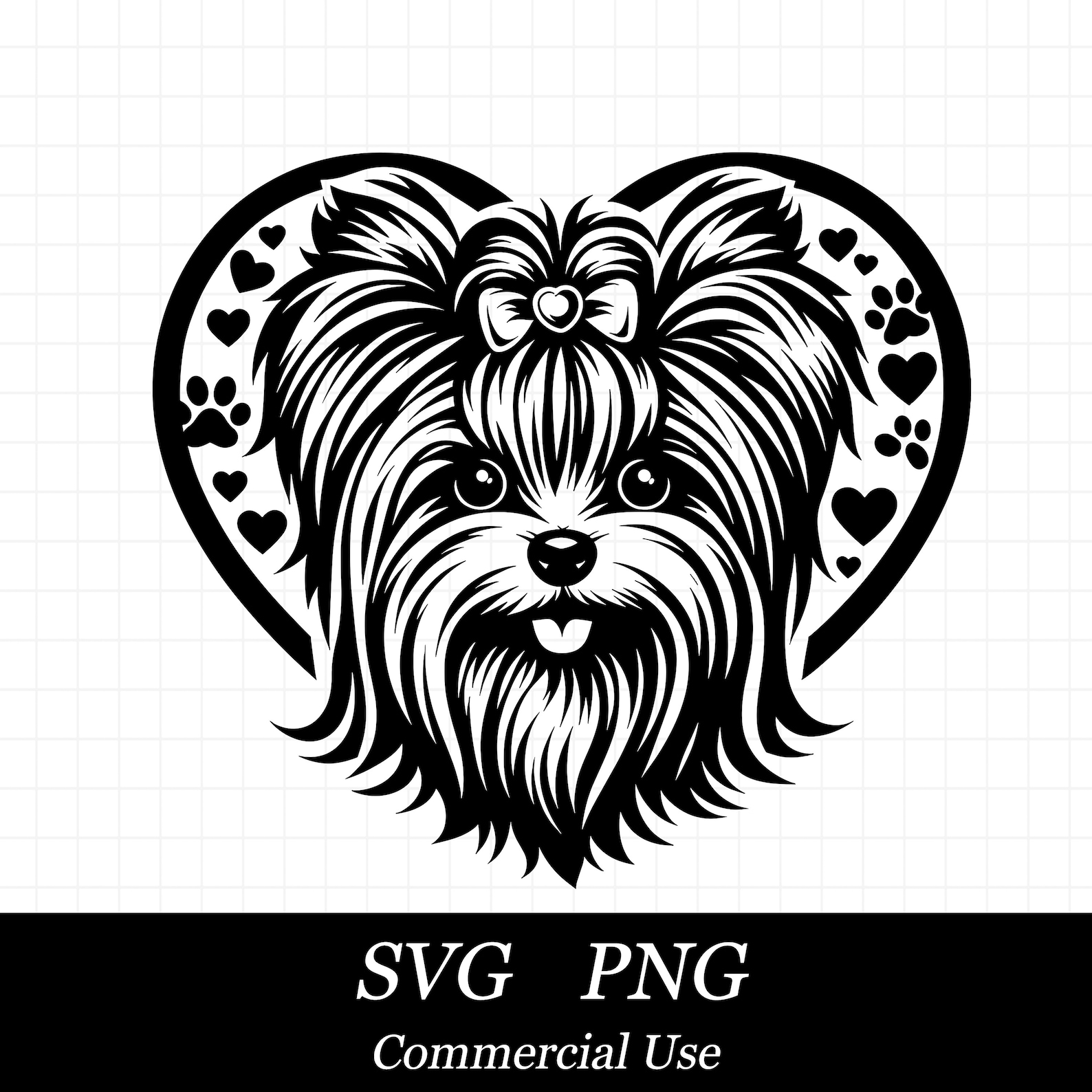 Yorkie Heart SVG PNG, Dog Svg, Yorkie Svg, SVG Files for Cricut ...