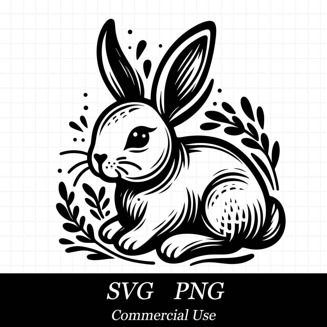 Bunny SVG File for Cricut, Woodland Animal SVG, Floral Bunny Png ...
