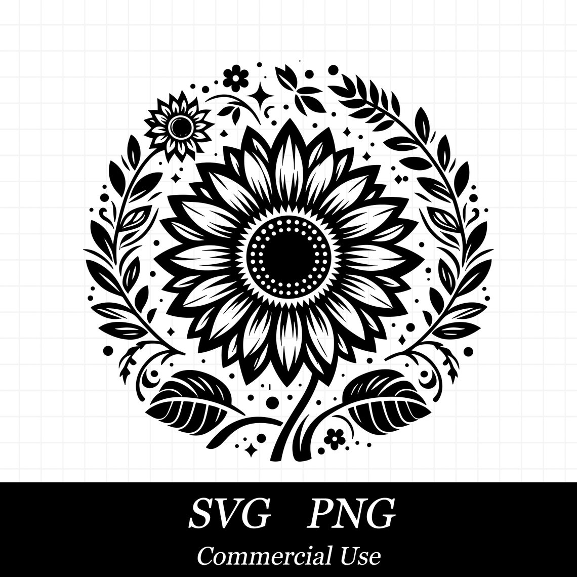Sunflower SVG PNG, Floral Svg, Flower Svg, Nature Svg, Sunflower Png ...