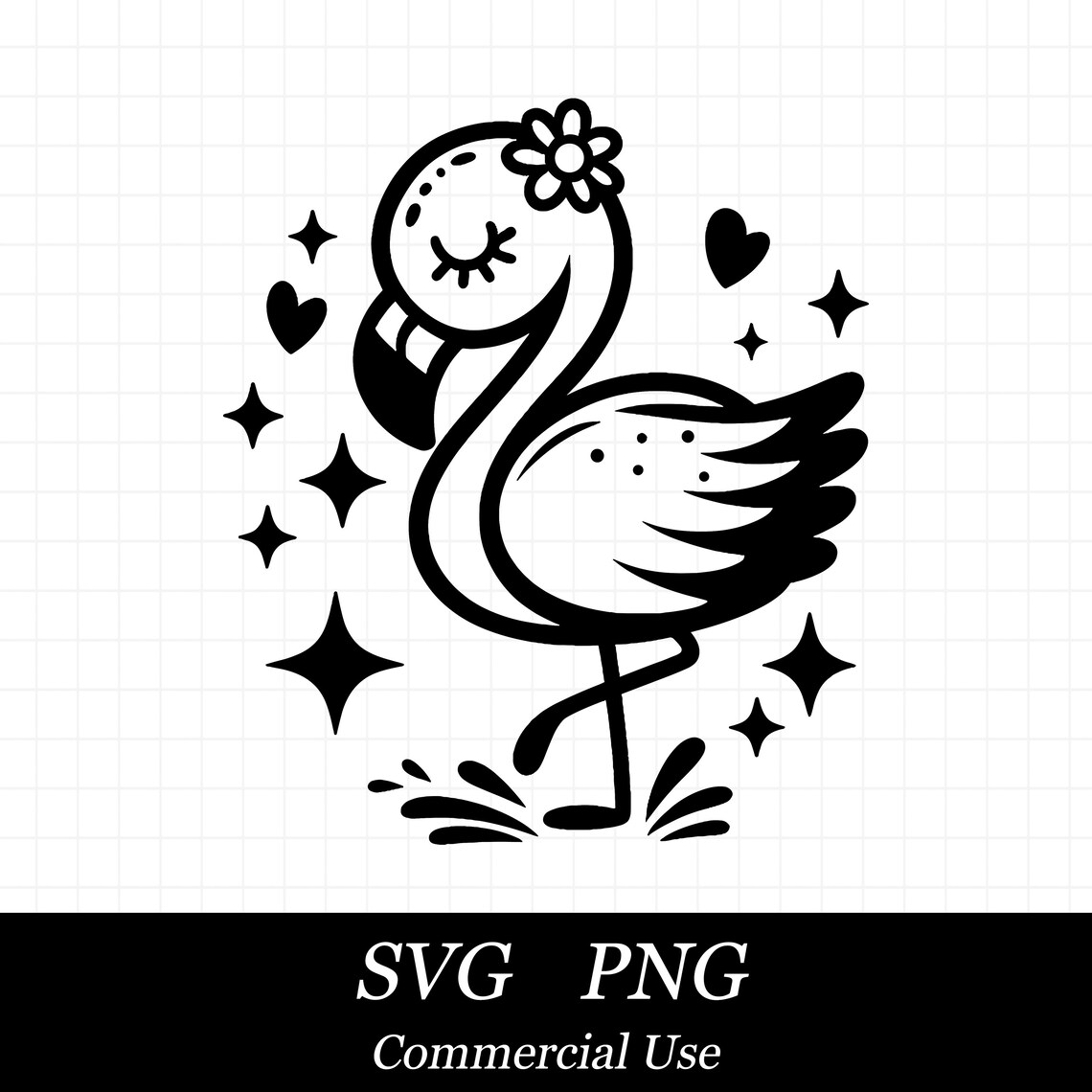 Cute Flamingo SVG File for Cricut, Bird SVG, Summer Png, Commercial Use ...