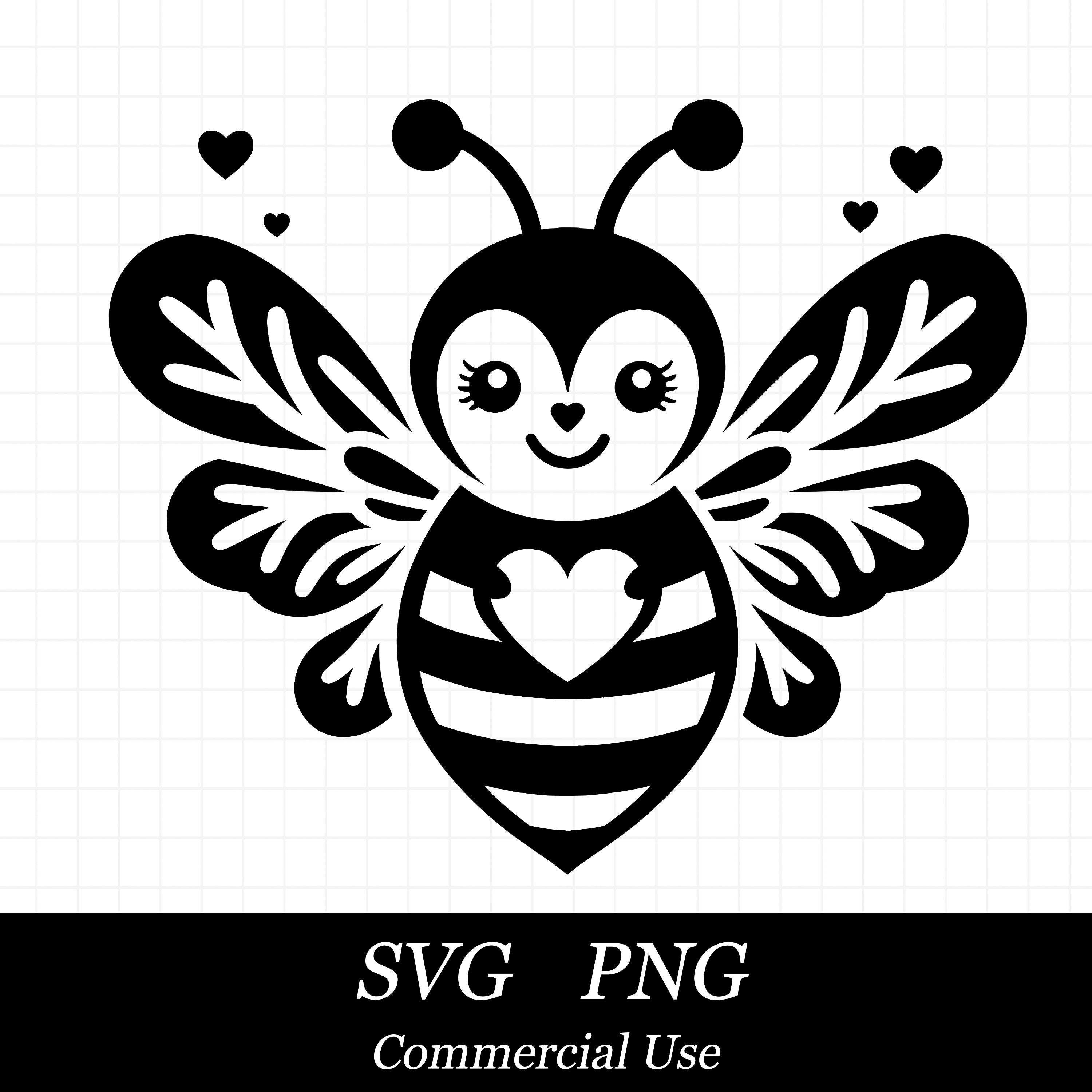 Bee SVG Files for Cricut, Honeybee SVG, Cute Bee Png, Commercial Use ...