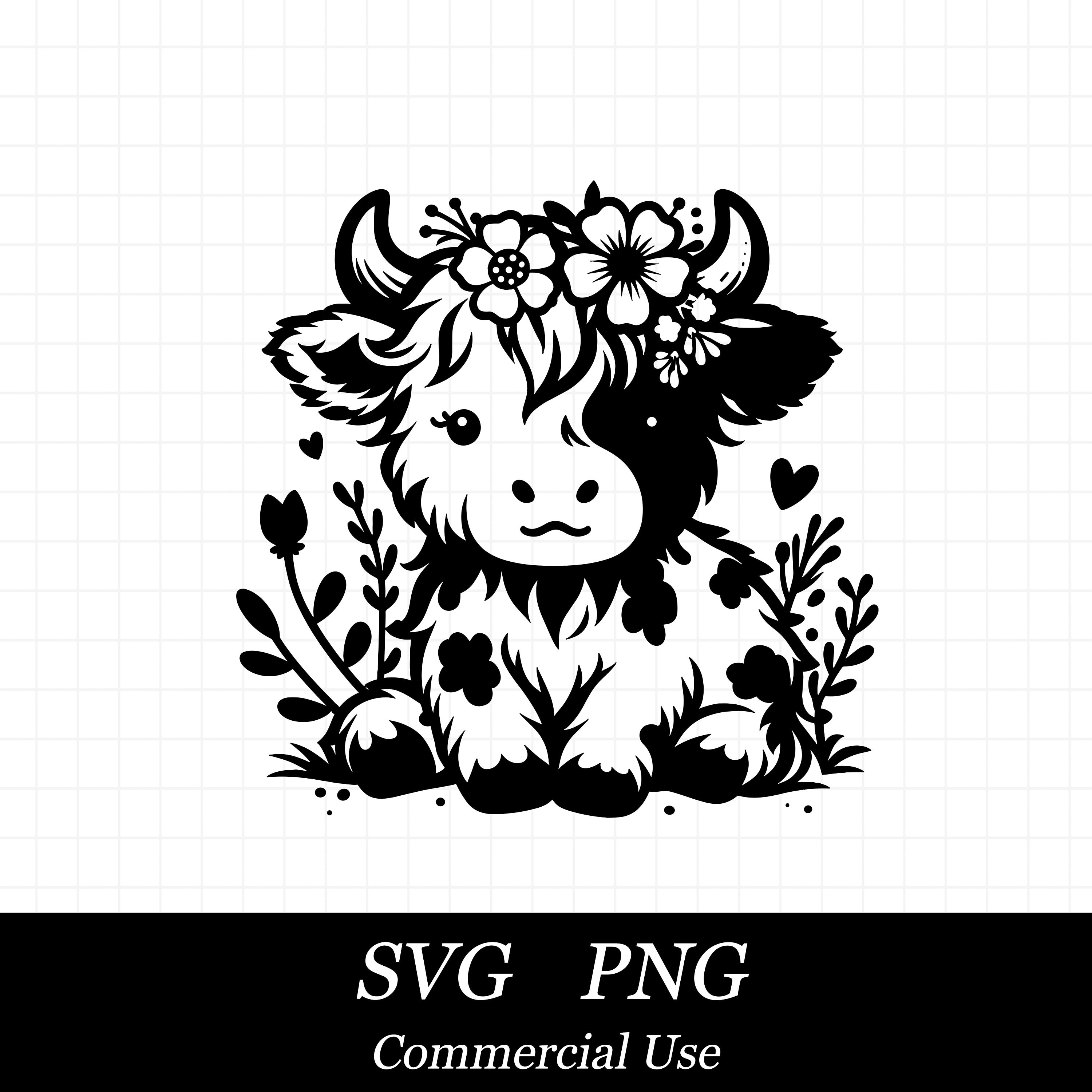 Flower Crown Baby Cow SVG, Cow PNG, Cute Cow Svg, Dairy Cow Svg, SVG ...