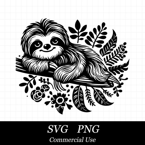 Sloth Svg - Etsy