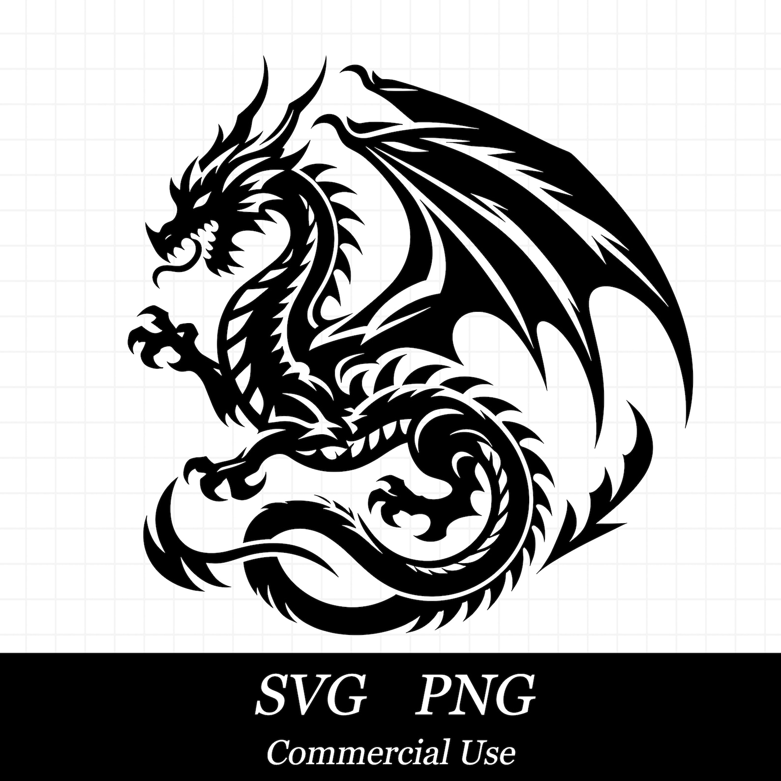 Dragon SVG PNG, Chinese Dragon Svg, Fantasy Svg, SVG Files for Cricut ...