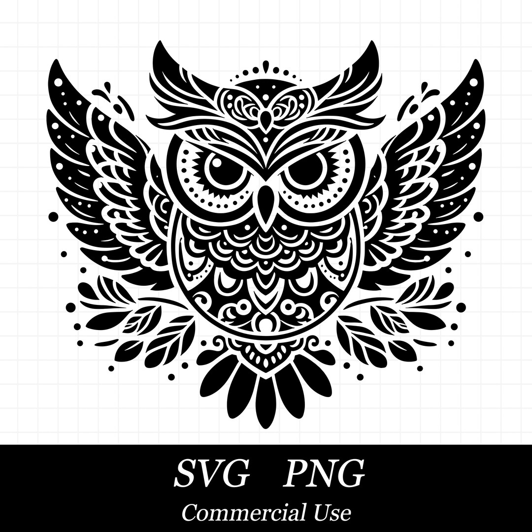 Tribal Owl SVG PNG, Owl Svg, Bird Svg, SVG Files for Cricut, Commercial ...