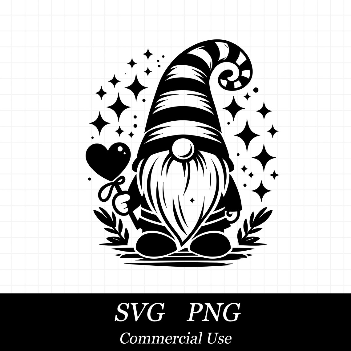 Gnome Hearts SVG PNG, Valentines Svg, SVG Files for Cricut, Commercial ...