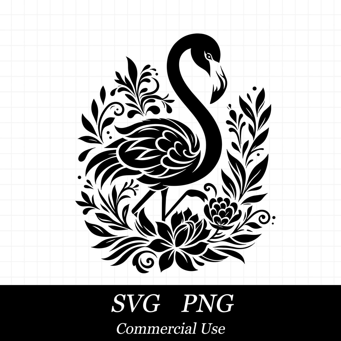 Flamingo SVG File for Cricut, Bird SVG, Summer Png, Commercial Use ...