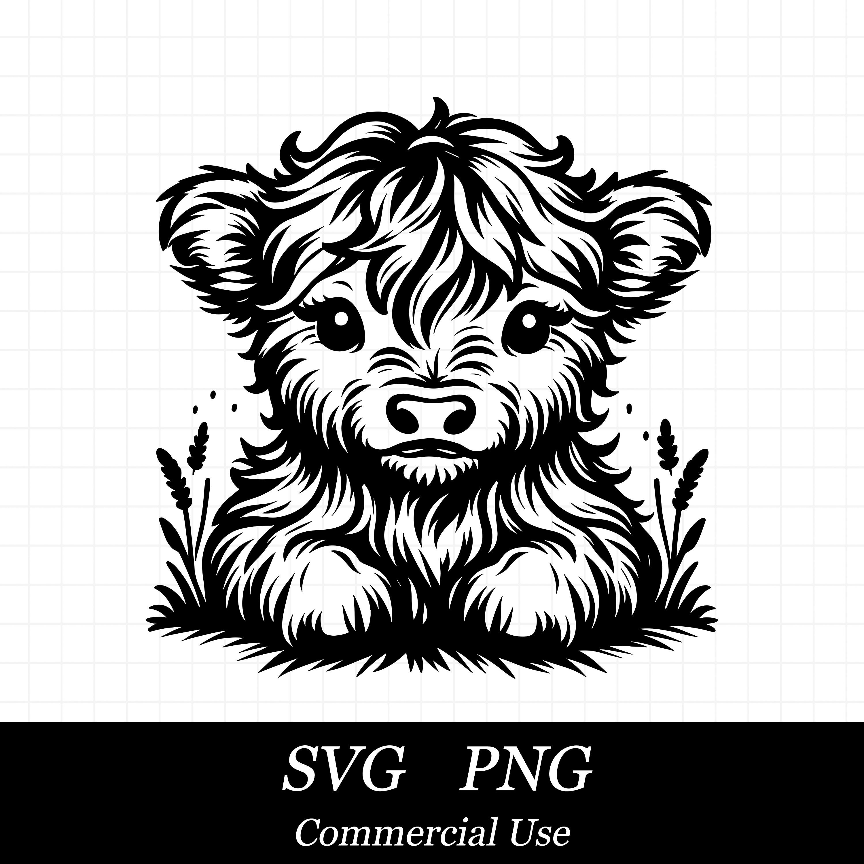 Baby Highland Cow SVG PNG, Cow Svg, Cute Cow Svg, SVG Files for Cricut ...