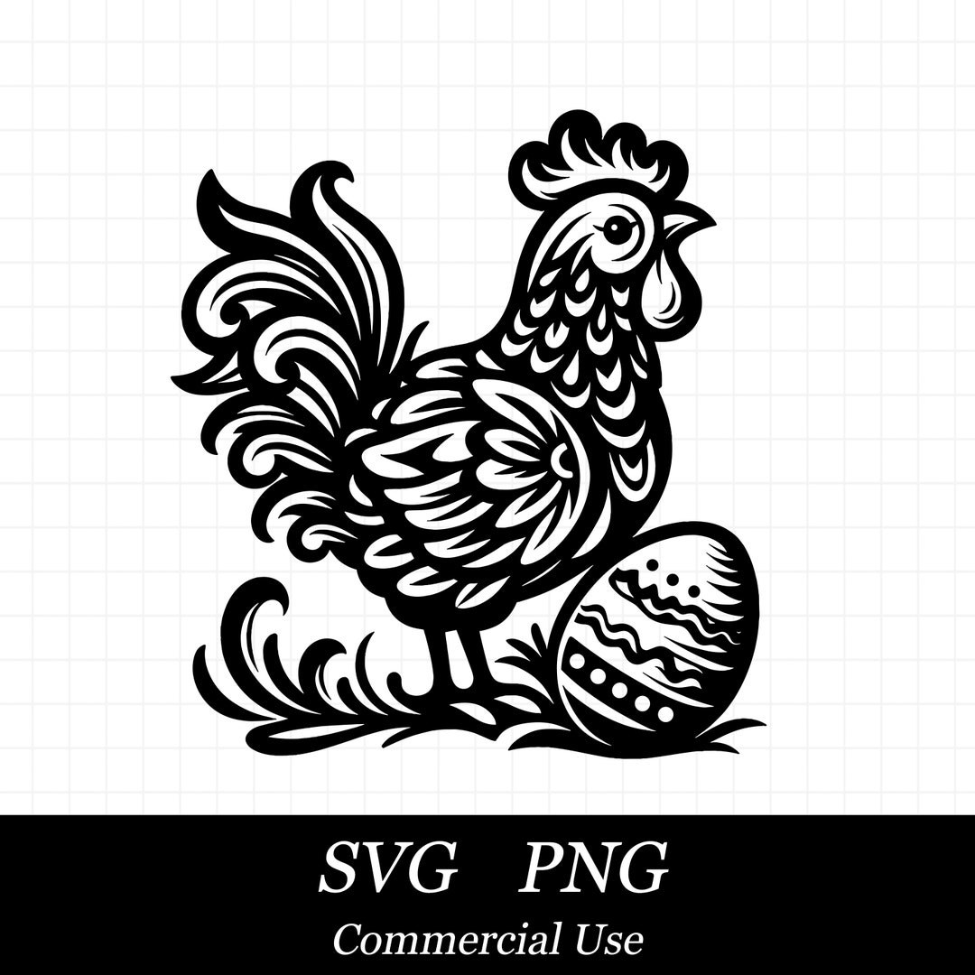 Chicken With Egg SVG PNG, Chicken Svg, Farm Animal Svg, SVG Files for ...