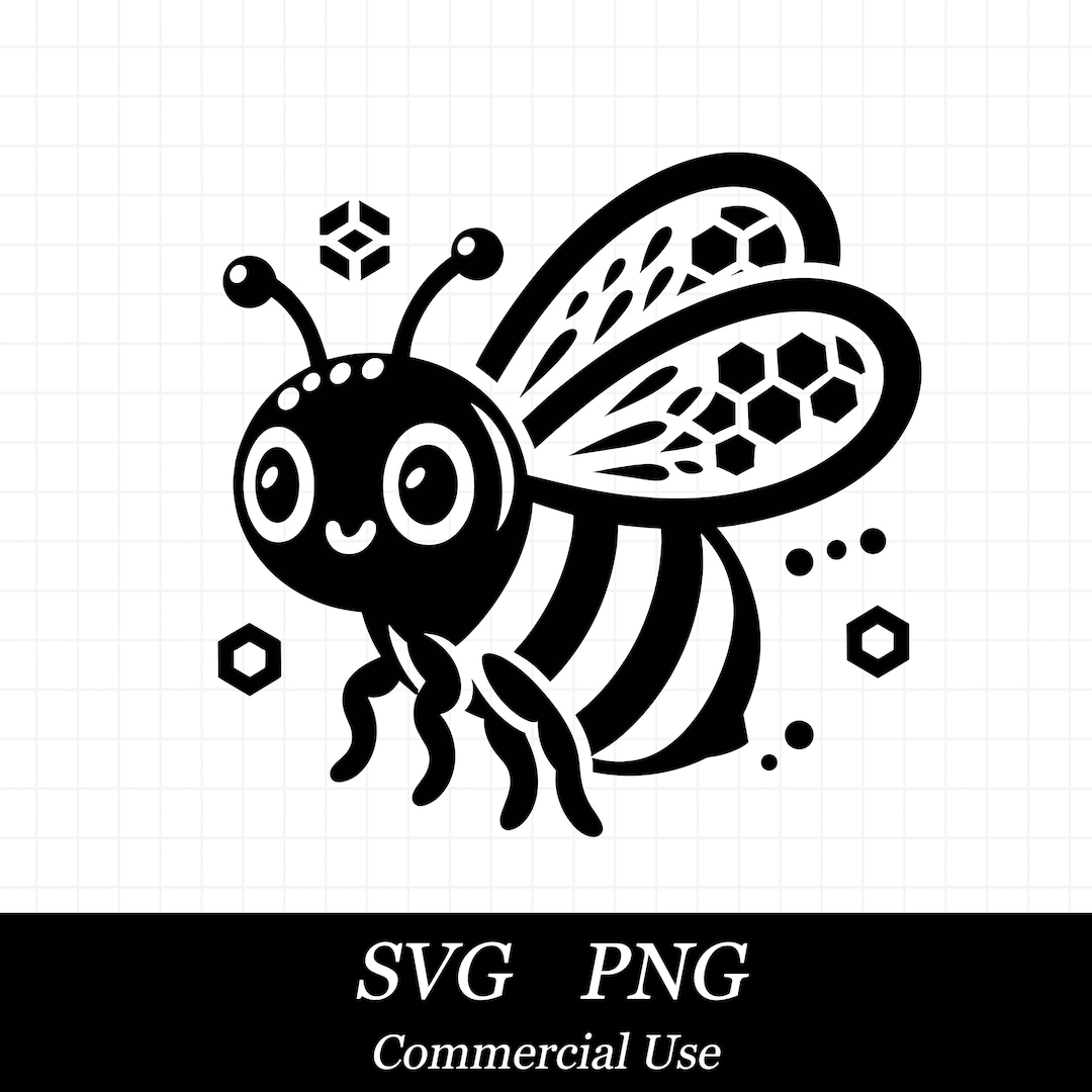 Bee SVG File for Cricut, Honeybee SVG, Floral Bee Png, Commercial Use ...