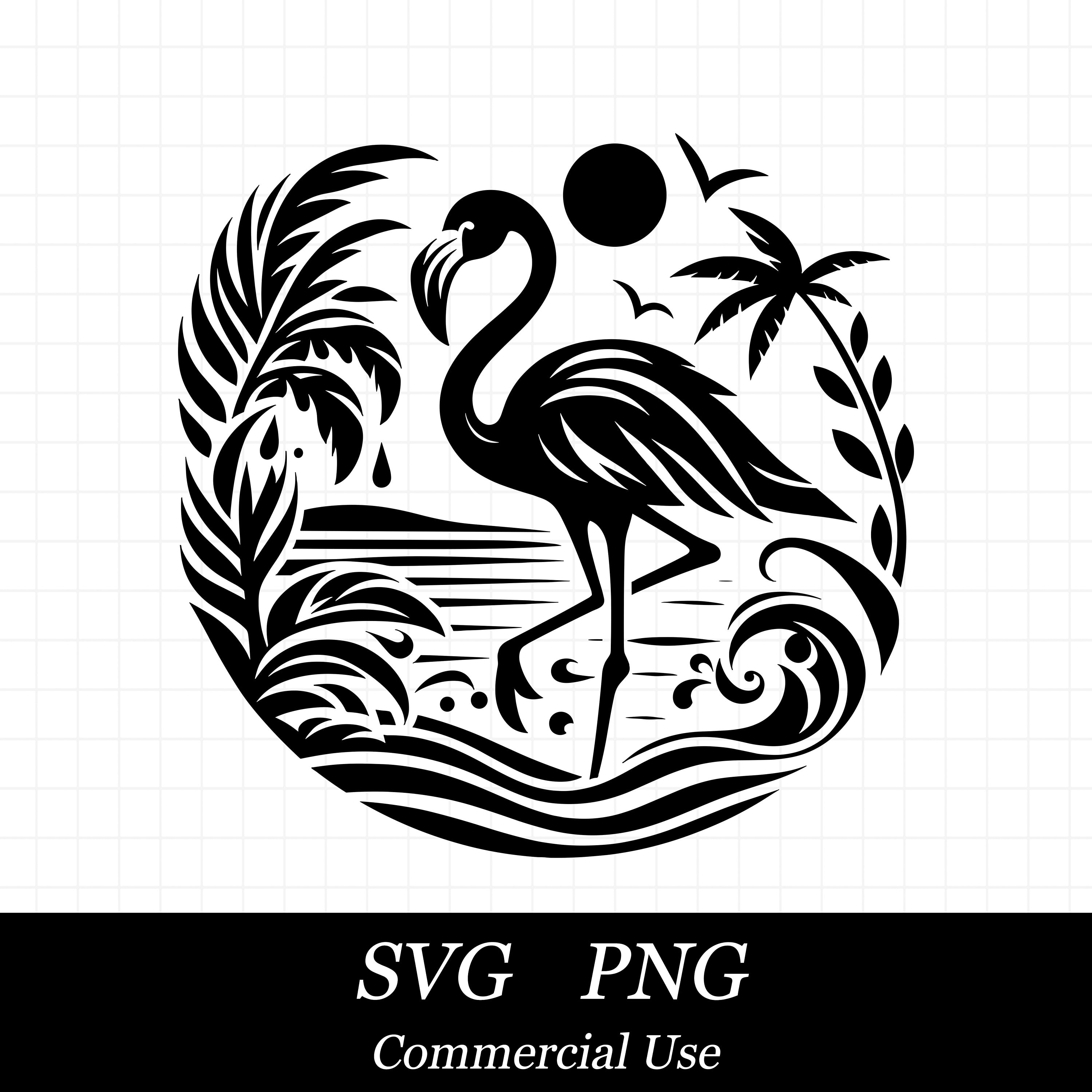 Flamingo SVG Files for Cricut, Beach SVG, Floral Flamingo Png ...