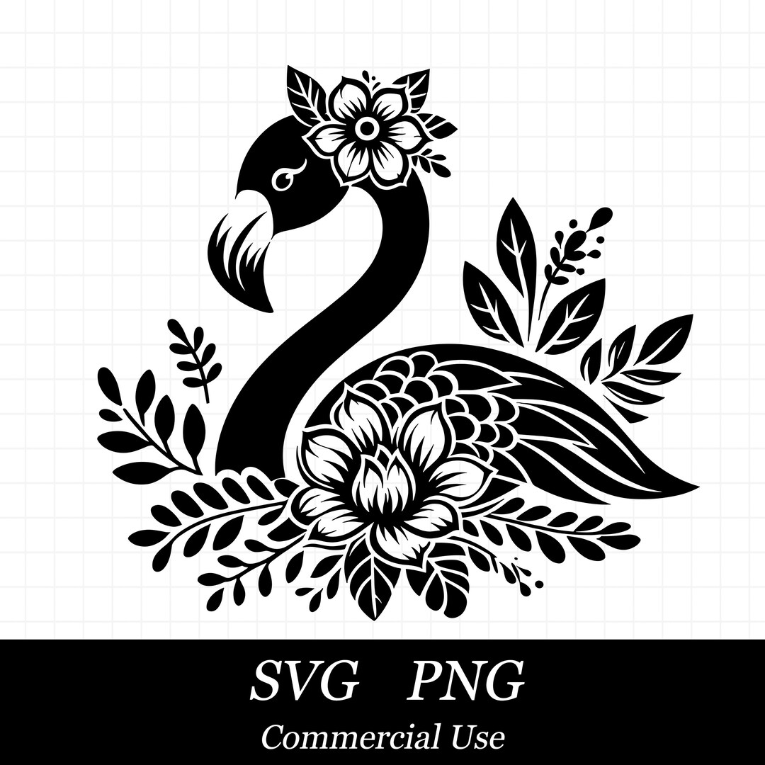 Flamingo SVG File for Cricut, Bird SVG, Summer Png, Commercial Use ...