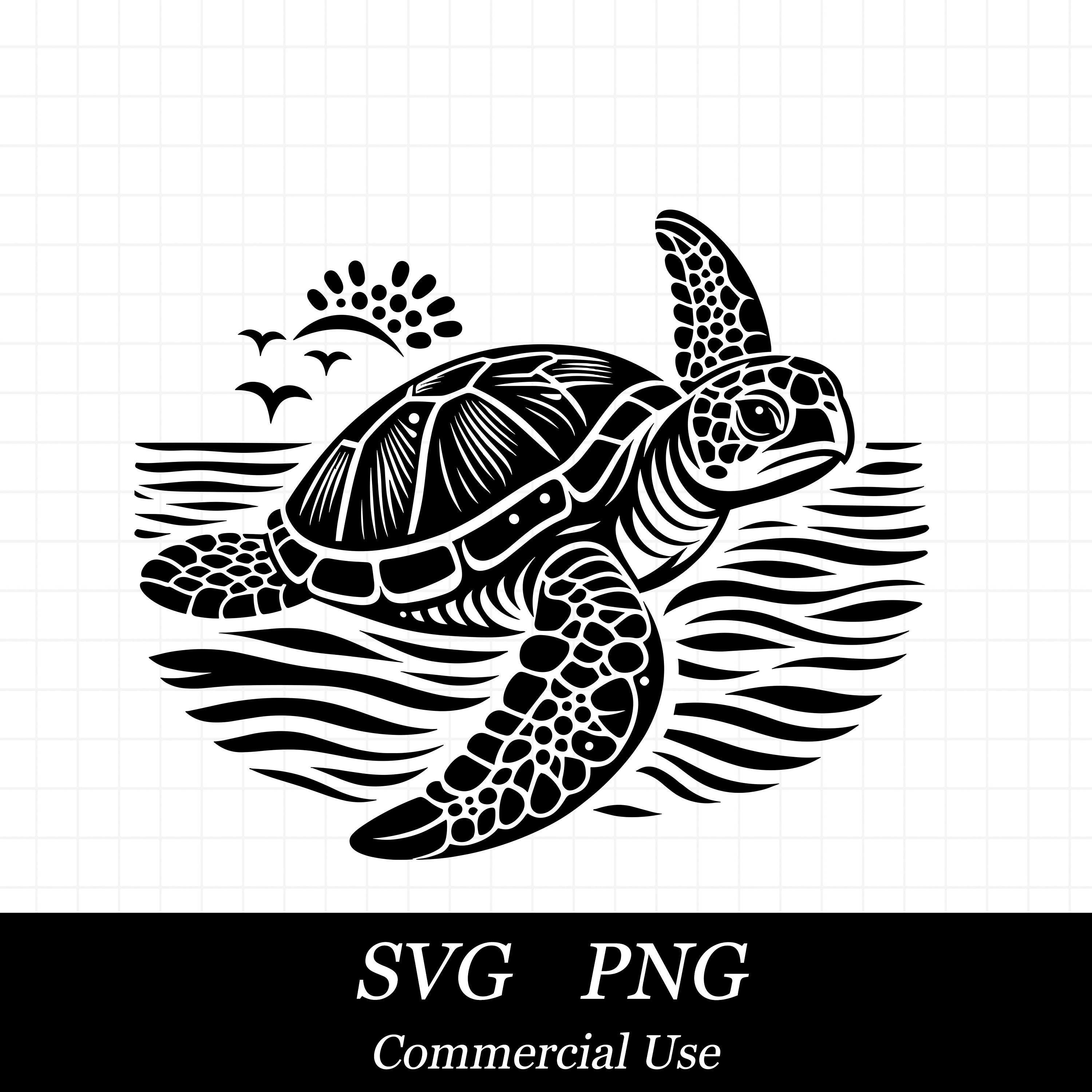 Sea Turtle SVG File for Cricut, Beach SVG, Summer Png, Commercial Use ...