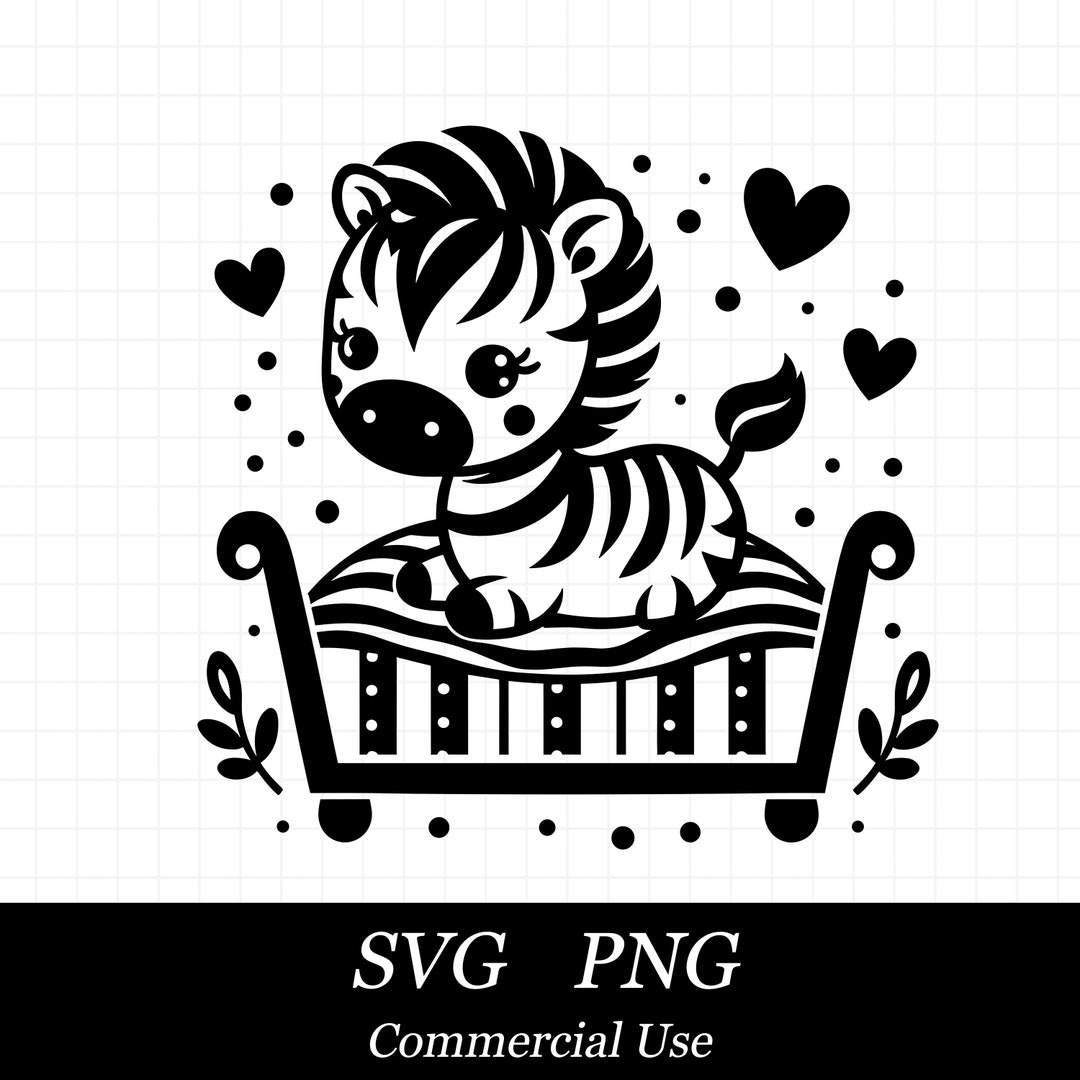 Cute Baby Zebra SVG PNG, Safari Animal Svg, SVG Files for Cricut ...