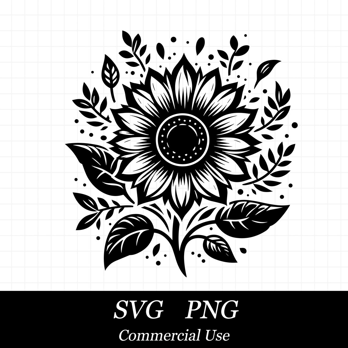 Sunflower SVG PNG, Floral Svg, Flower Svg, Nature Svg, Sunflower Png ...