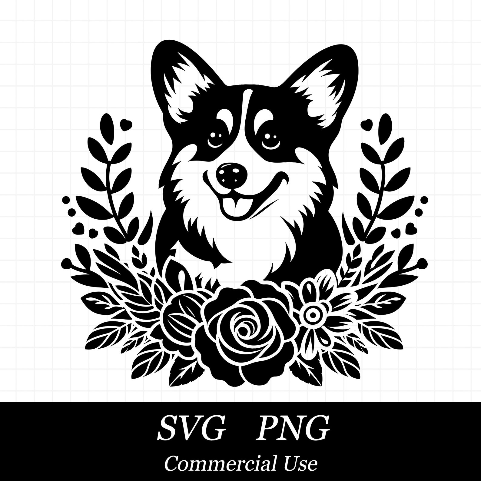 Corgi SVG Files for Cricut, Corgi Shirt SVG, Floral Corgi Png ...