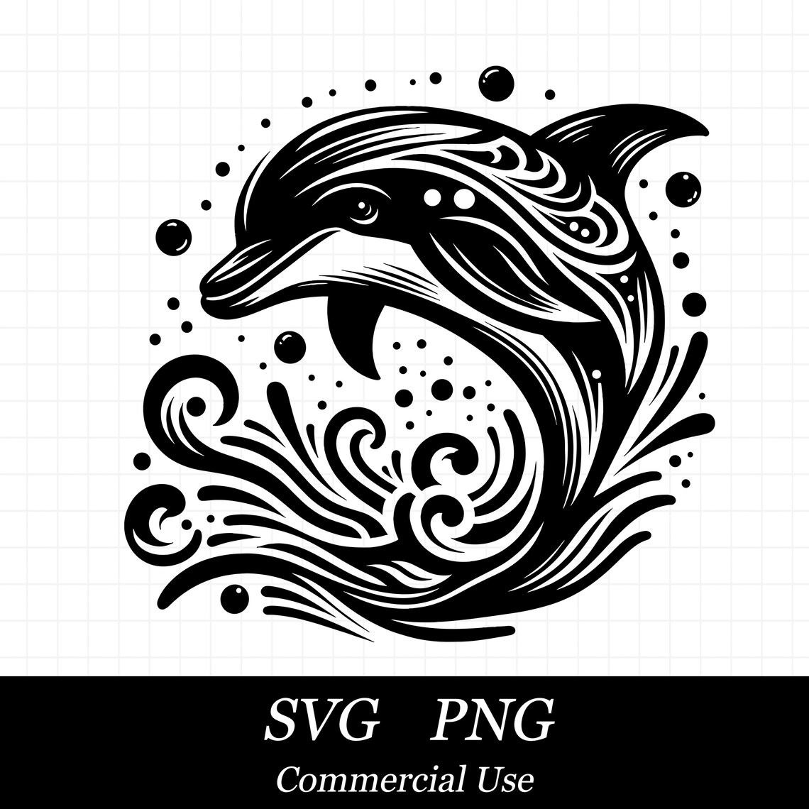 Dolphin SVG PNG, Ocean Waves Svg, Beach Svg, SVG Files for Cricut ...