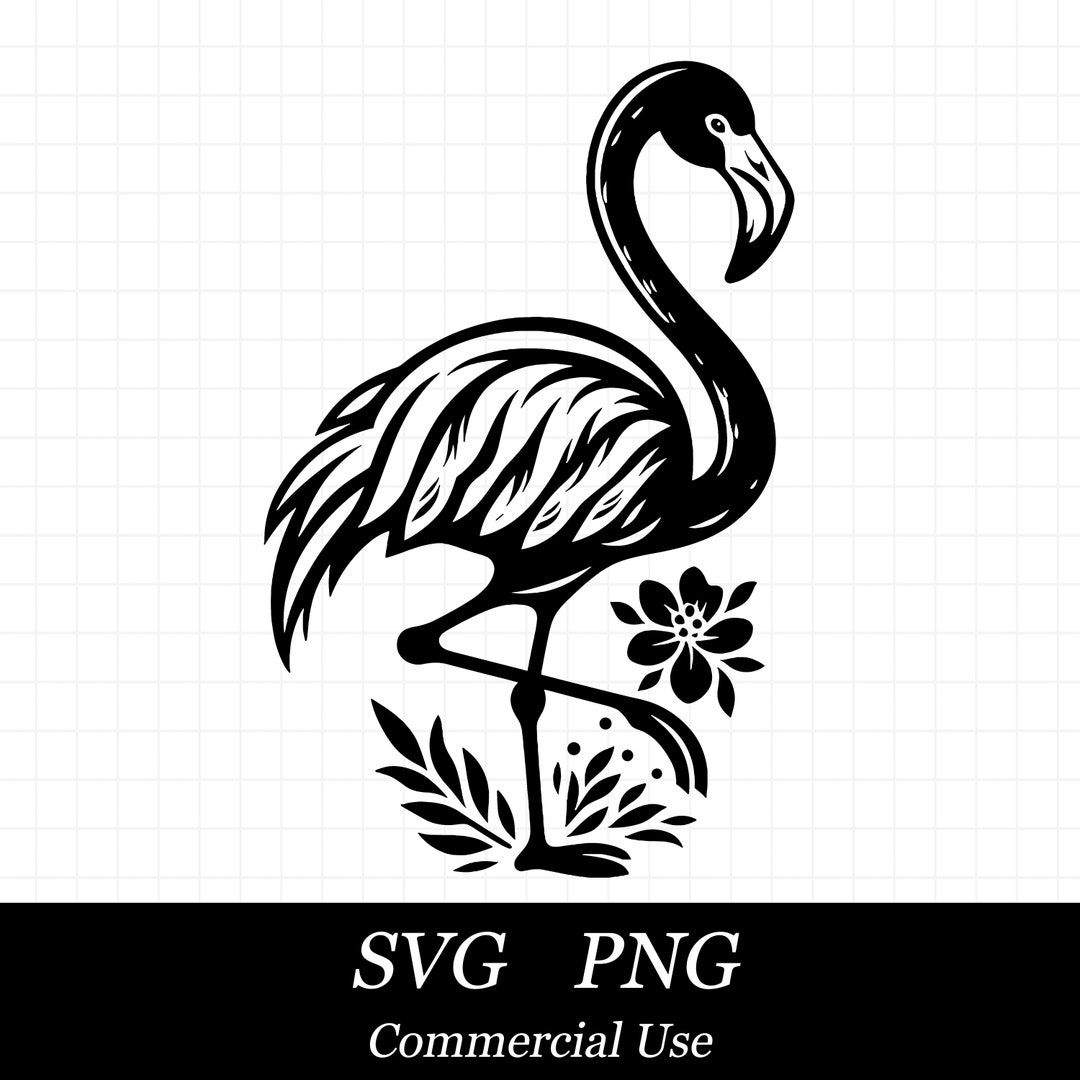Flamingo SVG File for Cricut, Bird SVG, Summer Png, Commercial Use ...