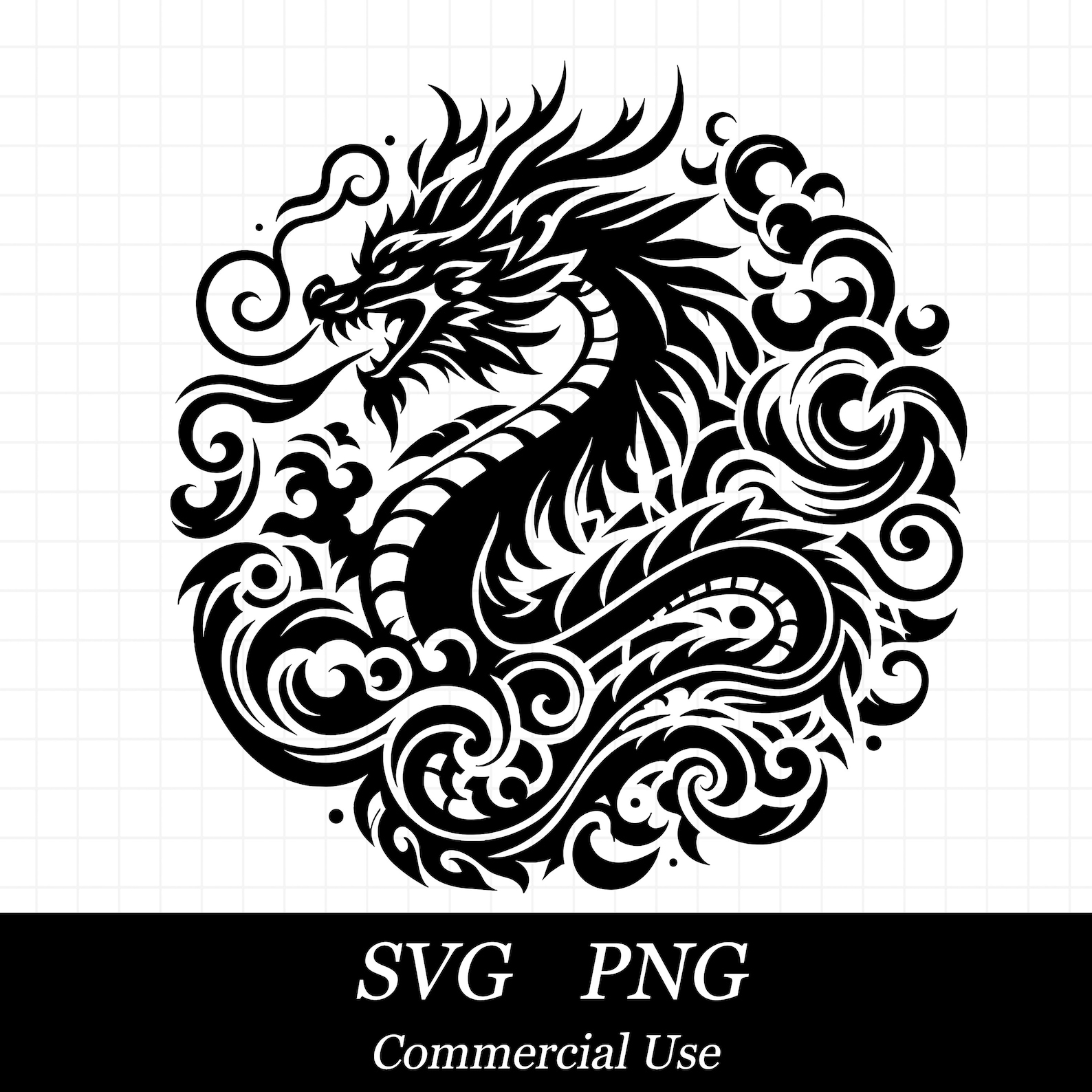 Dragon SVG PNG, Chinese Dragon Svg, Fantasy Svg, SVG Files for Cricut ...