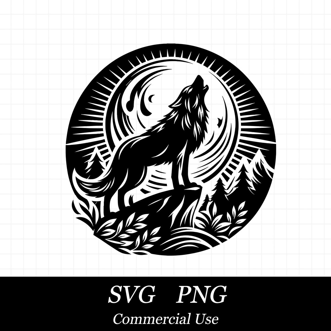 Forest Mountains Wolf SVG, Wolf PNG, Wolf Head Svg, SVG Files for ...