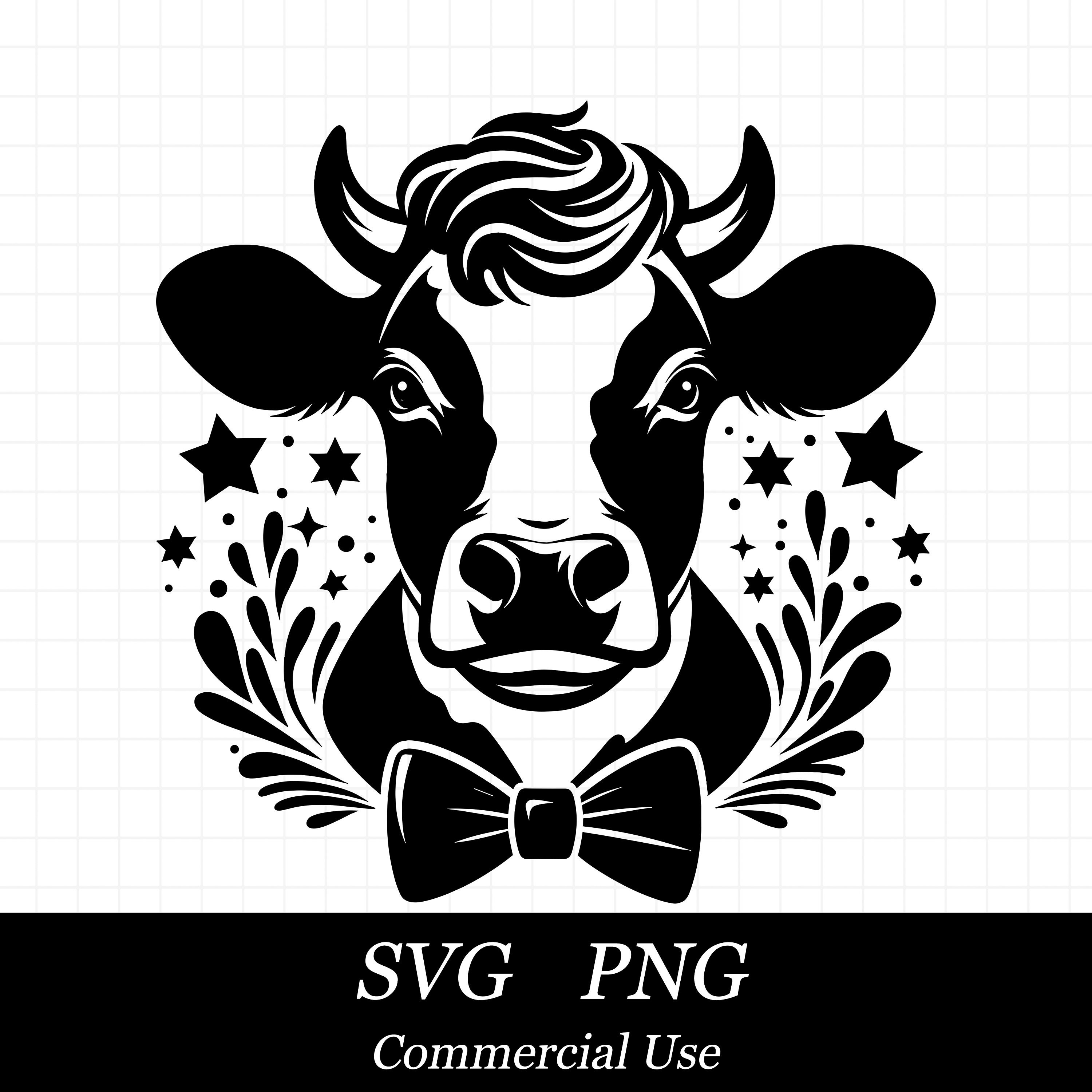 Cow SVG File for Cricut, Dairy Cow SVG, Cute Cow Png, Commercial Use ...