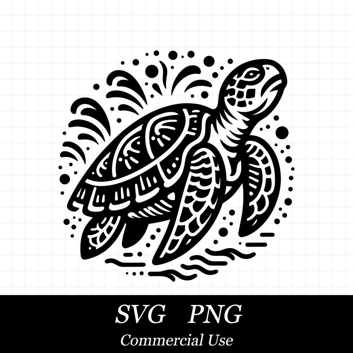 Sea Turtle SVG File for Cricut, Beach SVG, Summer Png, Commercial Use ...