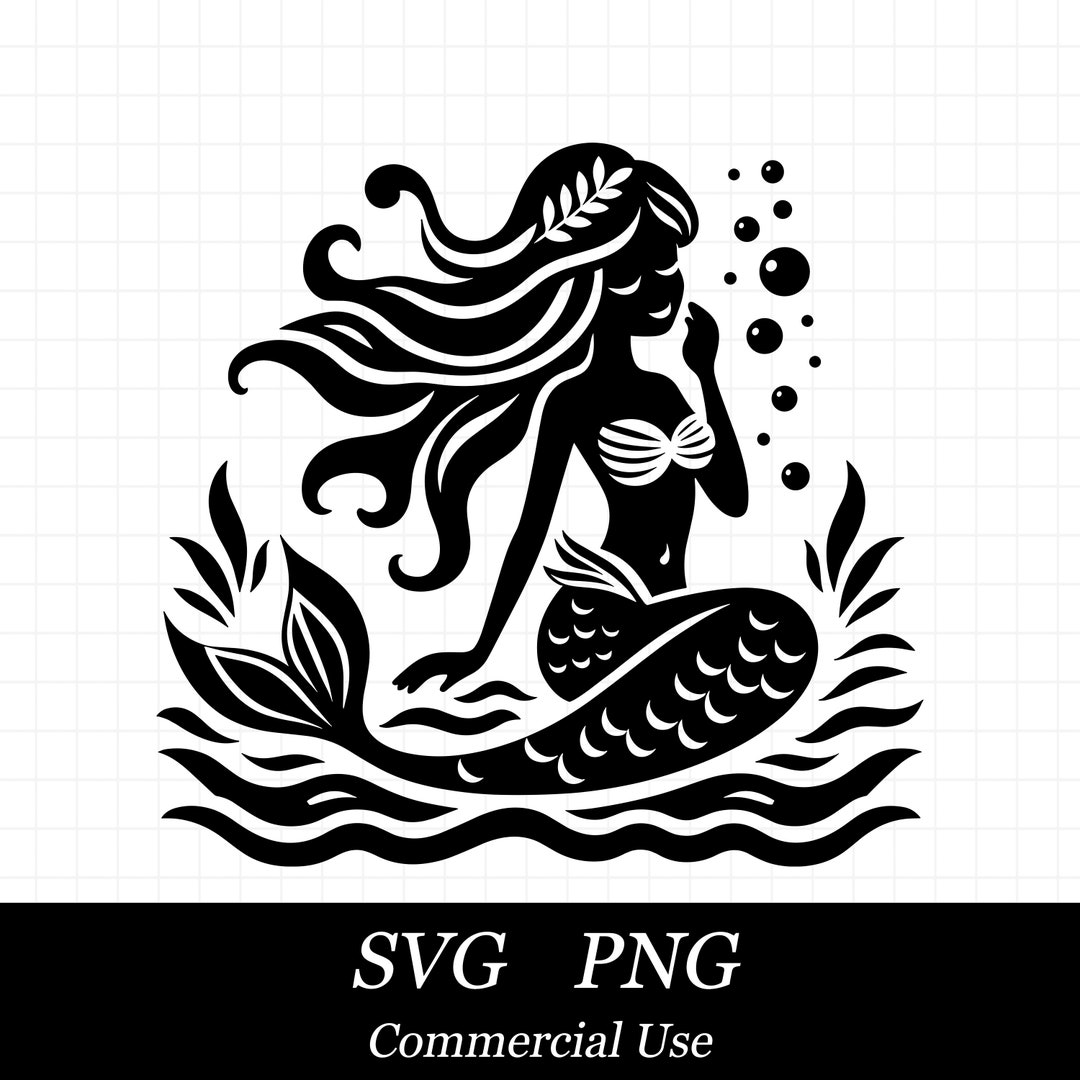 Beach Mermaid SVG PNG, Beach Svg, SVG Files for Cricut, Commercial Use ...