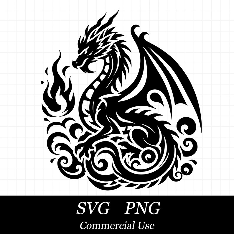 Dragon SVG PNG, Chinese Dragon Svg, Fantasy Svg, SVG Files for Cricut ...