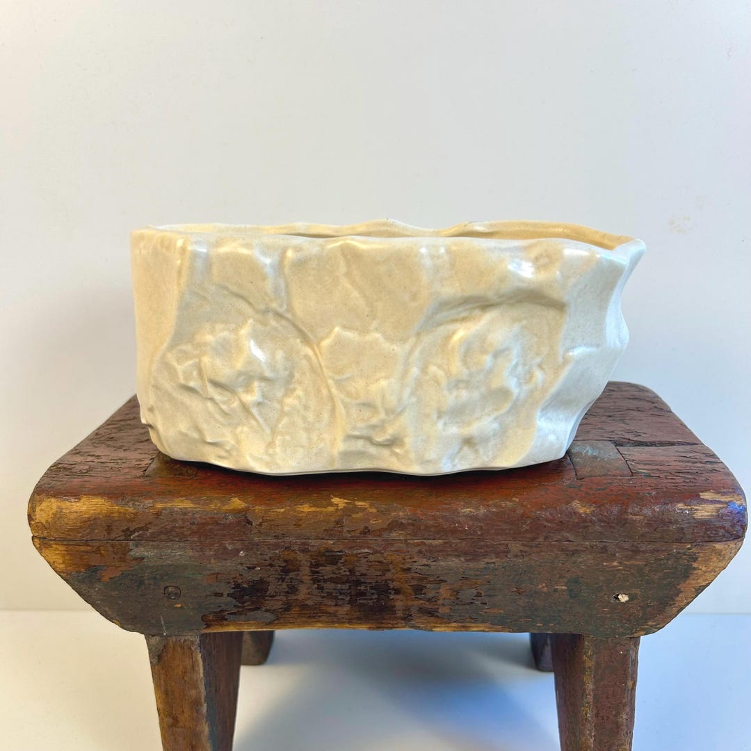 Vintage Mccoy Floraline Pottery Planter 553 in Creamy White - Etsy