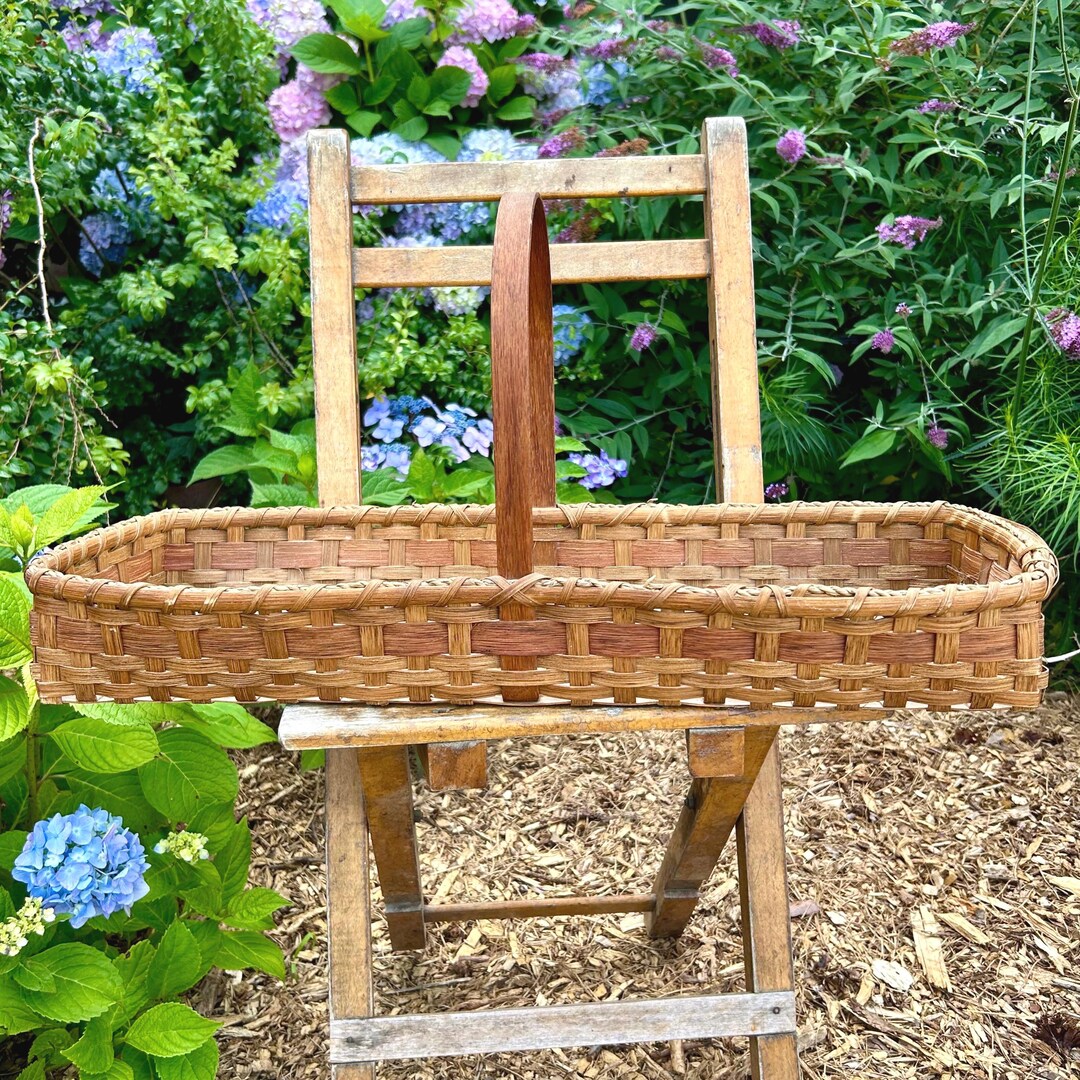 Large Antique Split Wood Gathering Basket: Primitive Farmhouse Decor - Etsy