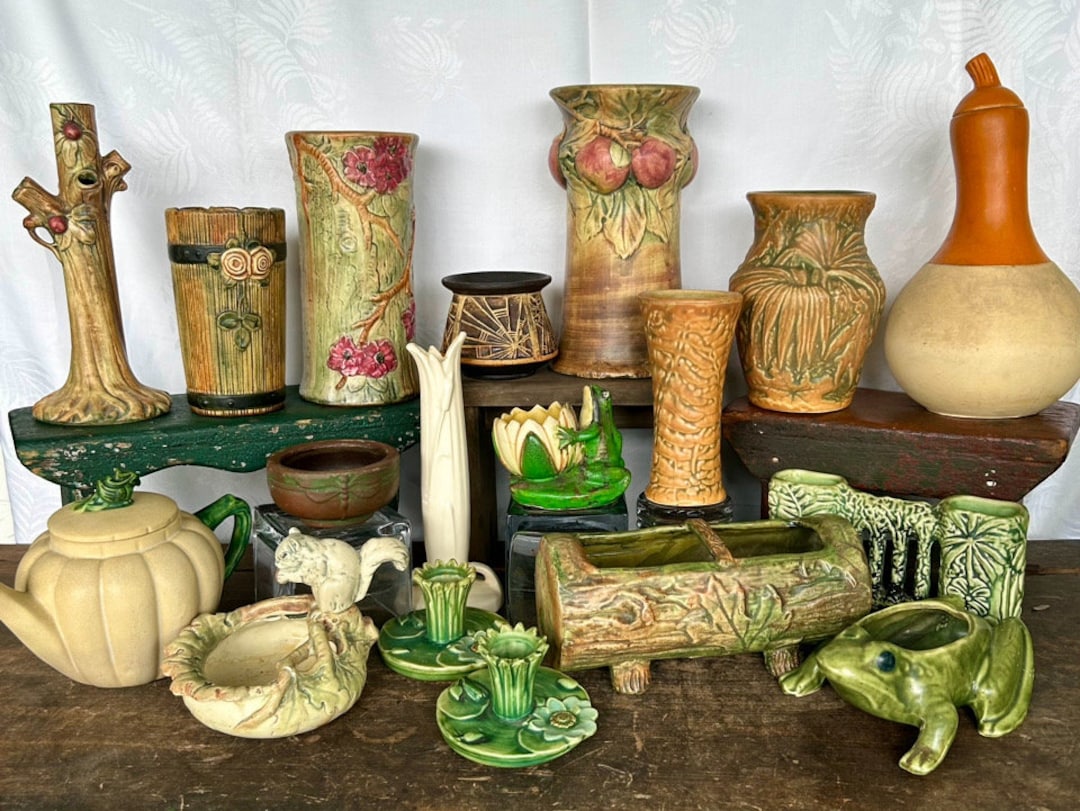 Vintage Weller Pottery Woodcraft Hourglass Marvo Vase - Etsy