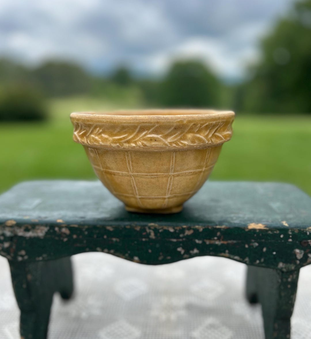 Antique Mccoy Pottery Very Rare Number 6 Yellow Ware Windowpane Mixing ...