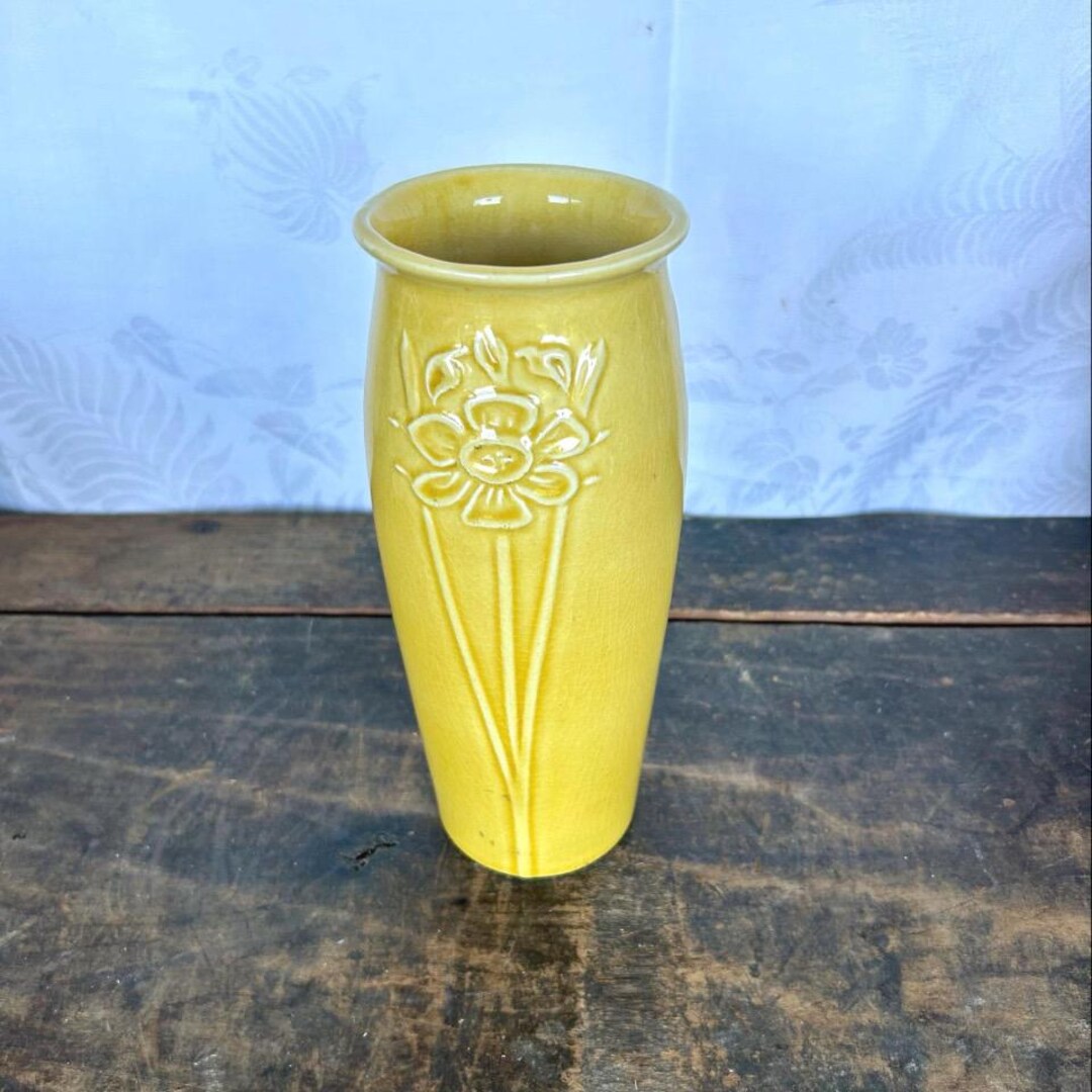 Red Wing Pottery Vase Number 133 Yellow Floral Motif C1930 - Etsy