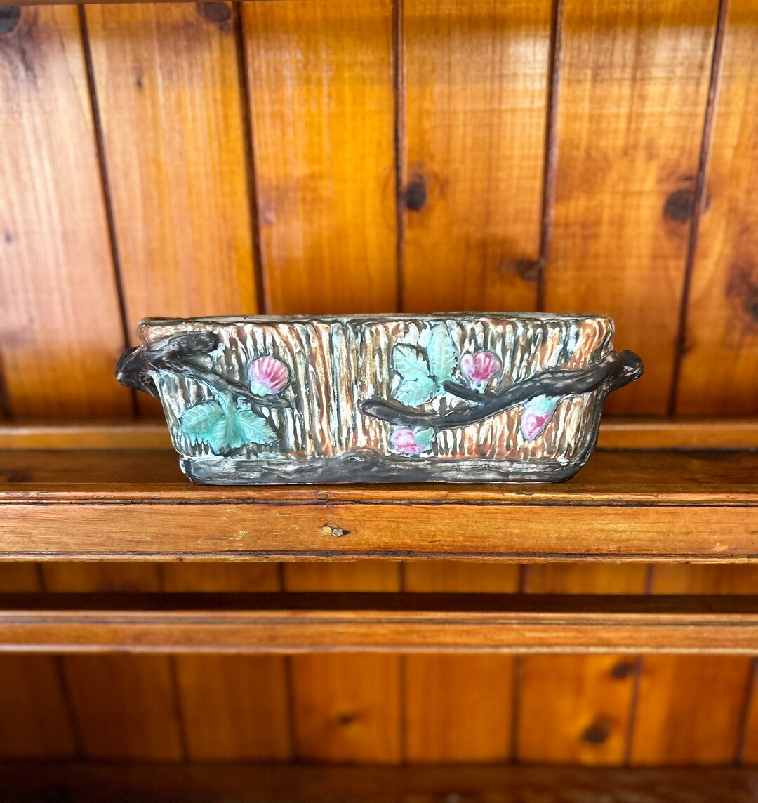 Weller Warwick 1920s Vintage Art Pottery Brown Ceramic Window Box ...