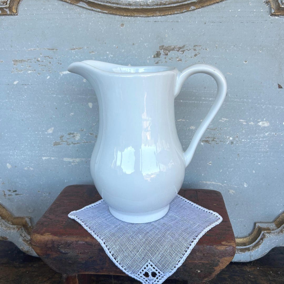 Vintage Large Ironstone Water Pitcher - Etsy