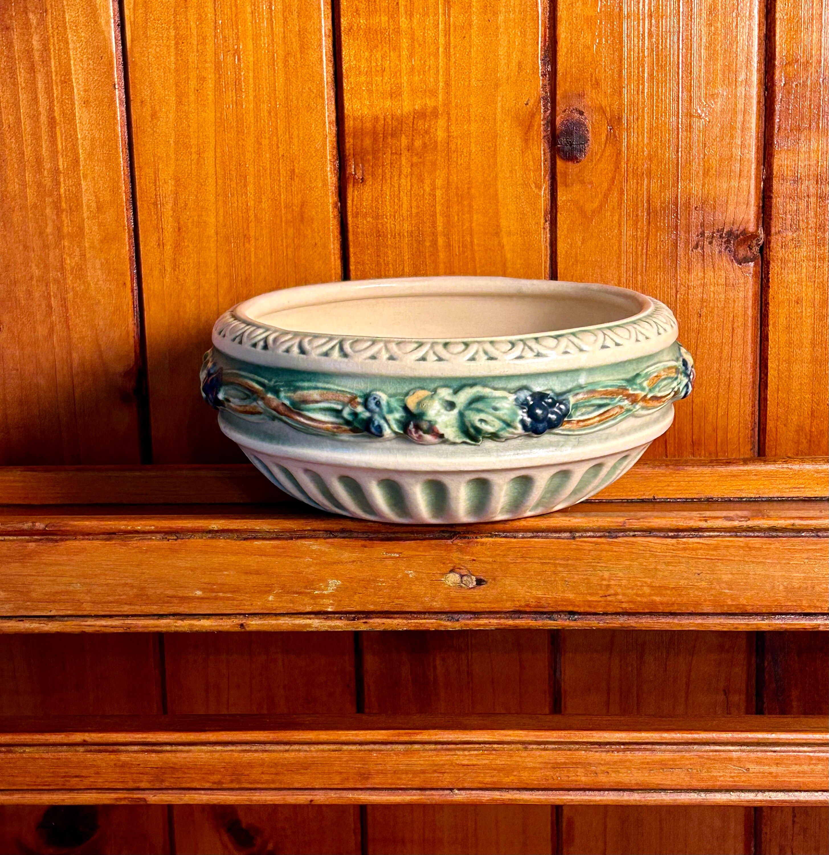 Roseville Pottery Corinthian Pattern Bowl Planter, Mid Century Modern ...