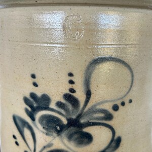 Antique Primitive 19th Century Salt Glazed Crock With Cobalt Blue Slip ...