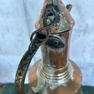 Antique Middle Eastern Arabic Hand Forged Hammered Copper & Brass Ewer ...