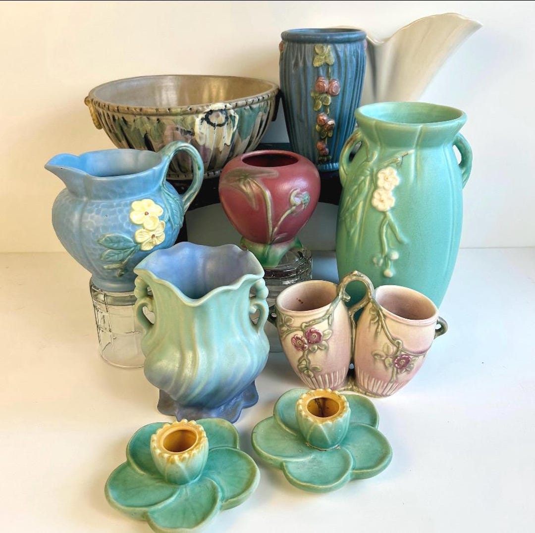 Vintage Weller Pottery Delsa Blue Pitcher Jug - Etsy