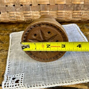 19th Century Primitive Antique Radial Star Turned Treenware Wood Butter ...