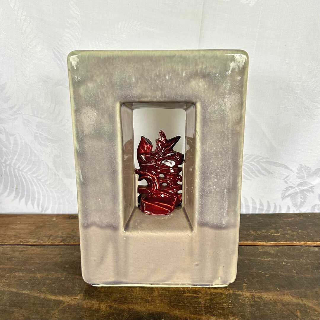 Vintage Mccoy Pottery Arcature Frame Vase in Lavender Gray With ...