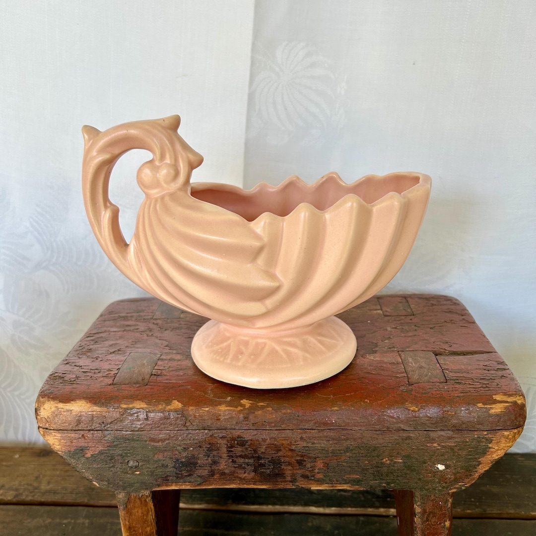 Vintage Mccoy Pottery Pedestal Shell Style Planter - Etsy