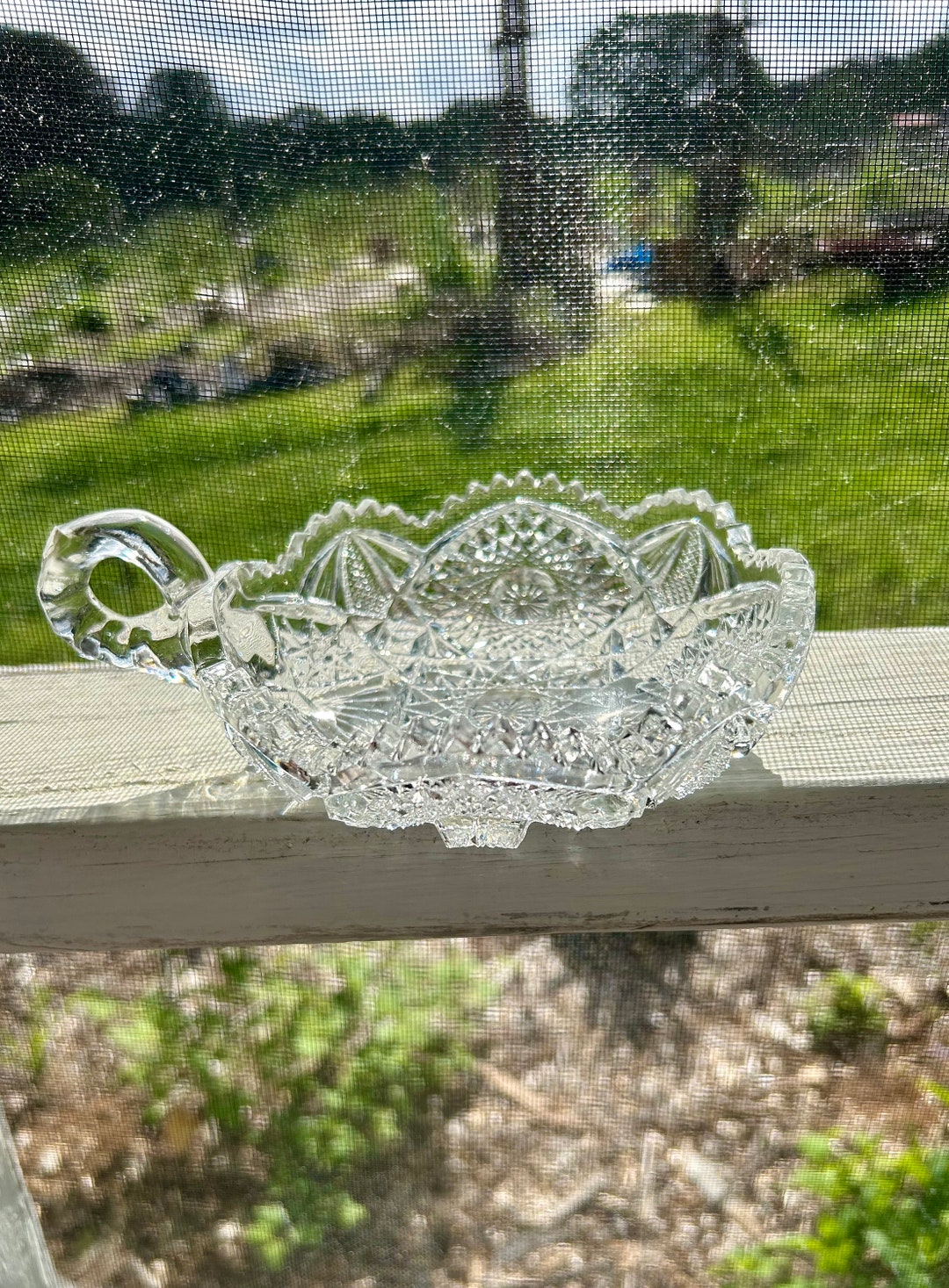 Antique American Brilliant Period ABP Cut Glass Candy Dish/nappy Dish ...