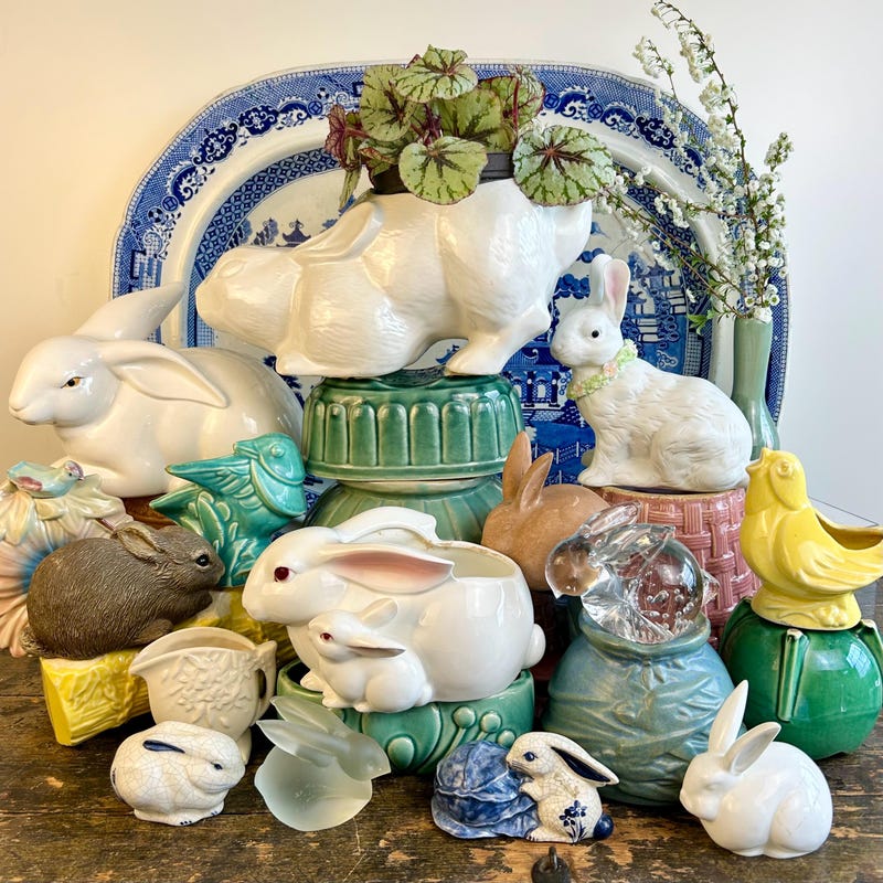 Rabbit Planter - Etsy