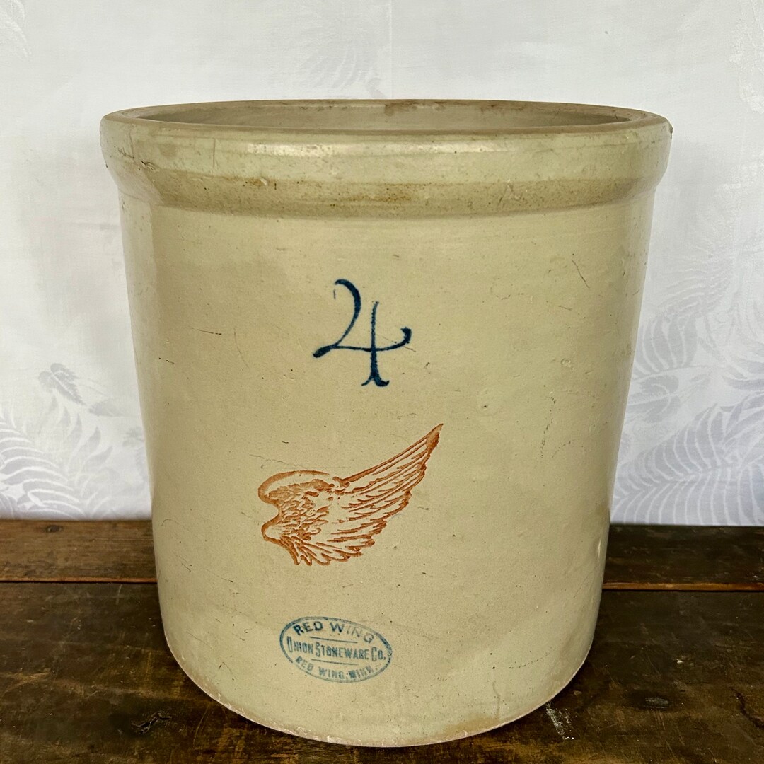 Antique Vintage Red Wing 4 Gallon Stoneware Crock - Etsy