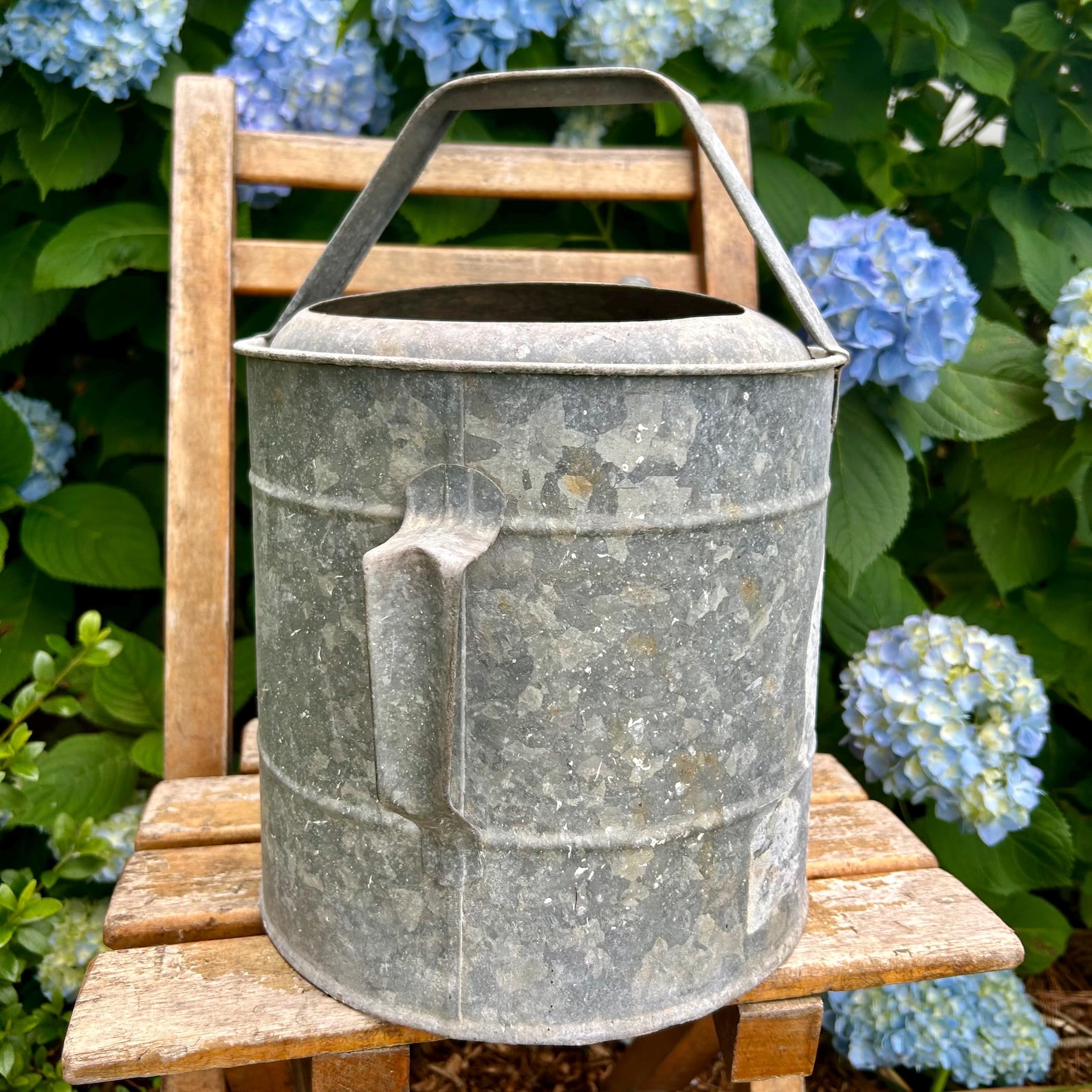 Large Vintage Galvanized Zinc Dover Corporation Double Handled Watering ...