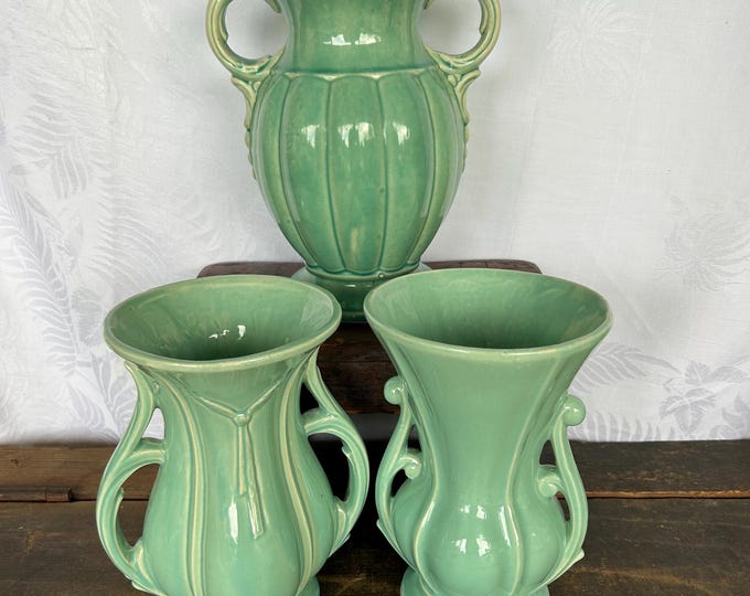 Vintage Mccoy Pottery Art Deco Knotted Vase Featuring Double Handles in ...