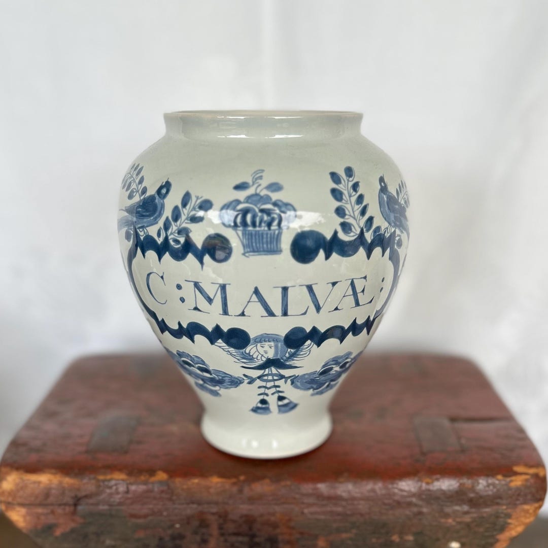 Vintage OUD Dutch Delft Hand Painted Apothecary Jar - Etsy