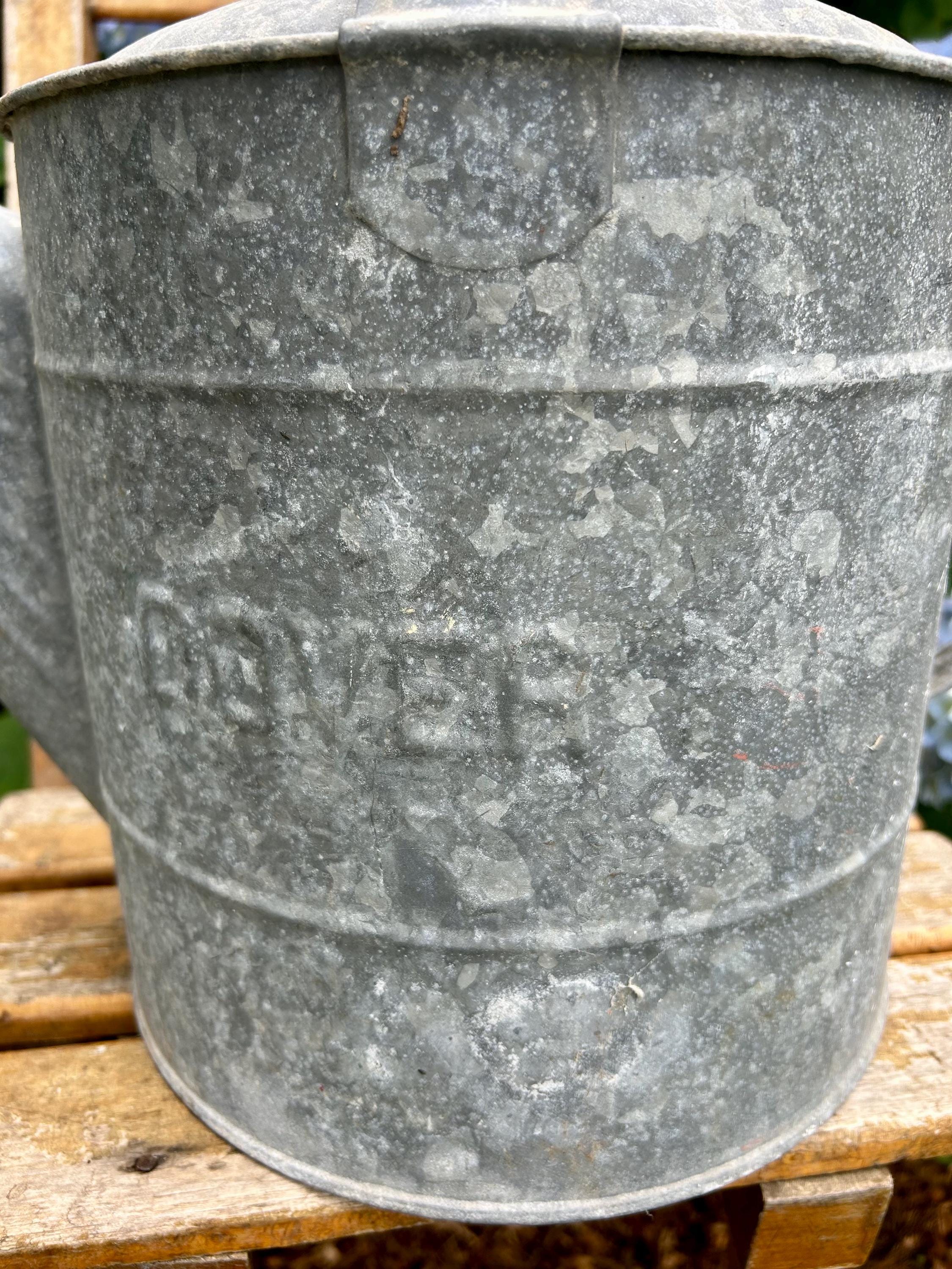 Large Vintage Galvanized Zinc Dover Corporation Double Handled Watering ...